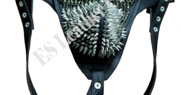 100% Real Leather Jockstrap Gay Adult Jock Strap Underwear Men's Thong Spiked Leather Jockstrap ...